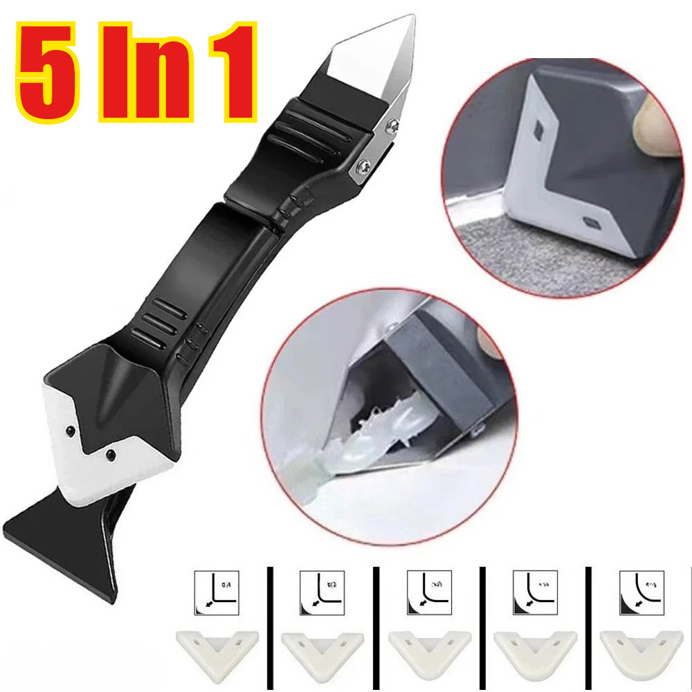 Caulking Finisher Smooth Grout Seam Rubber Scraper - 5 in 1 Silicone ...