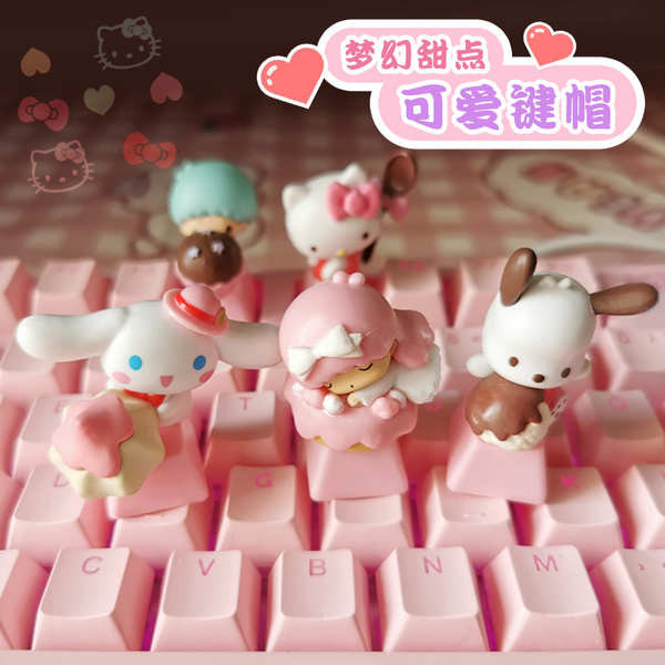 keycap ไฟลอด keycap Sanrio Unique Keycap สไตล์การ์ตูนน่ารักพลาสติก ABS ...