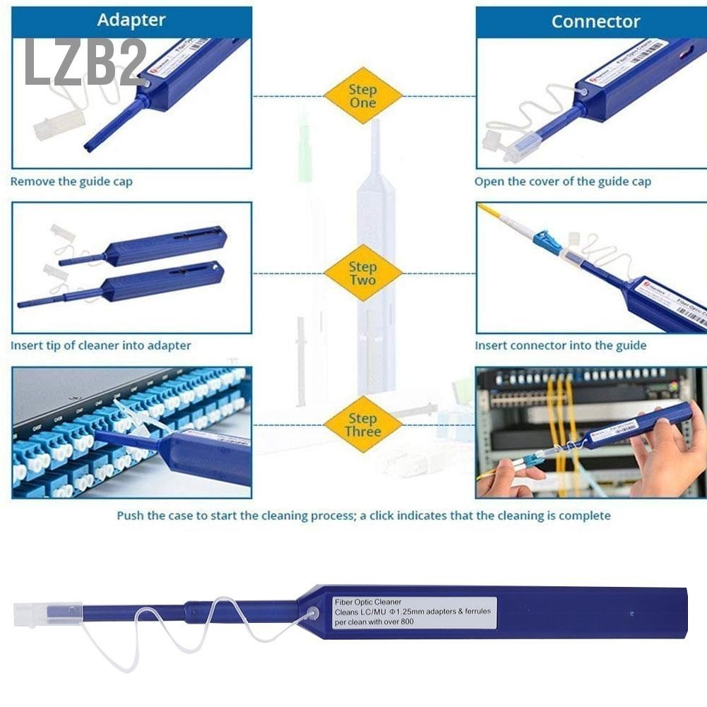 LZB2 ปากกาทำความสะอาดไฟเบอร์ออปติกไมโครไฟเบอร์ขั้นสูงพลาสติกทำความสะอาดแสงสำหรับ LC/MU 1.25 มม ...