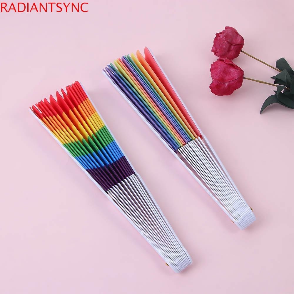 Radiantsync พัดลมพับสายรุ้ง Handmade Multi-รูปแบบตกแต่งพัดลมพับพัดลมหัตถกรรมตกแต่งบ้าน Photo ...