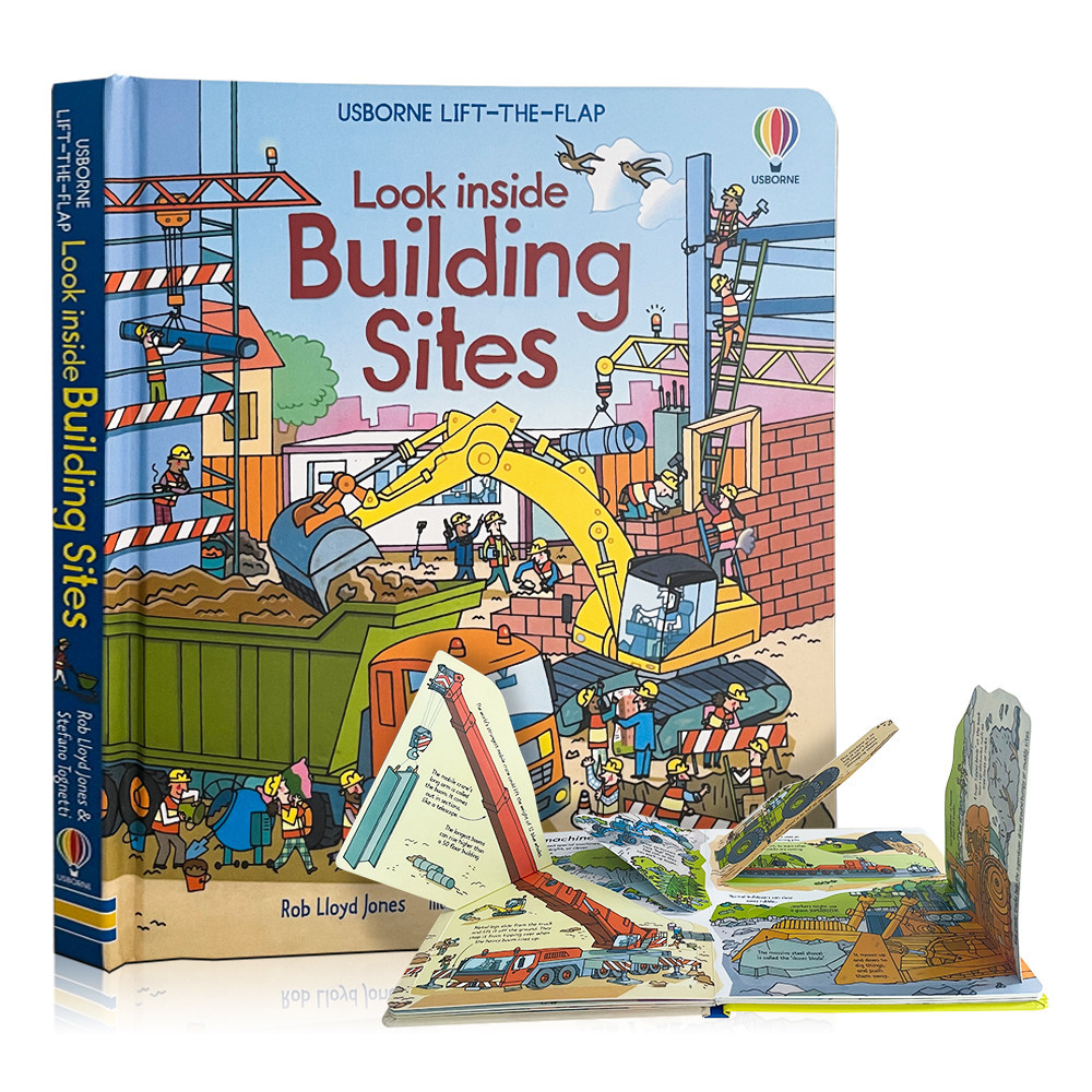 Usborne Look Inside Building Sites Montessori Educational English Book ...