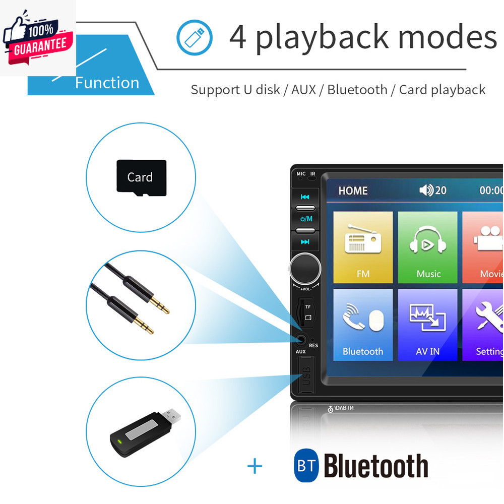 MP5+Camera 7018B 3rd 7" Double 2Din Car Stereo MP5 Car Radio 7inch HD ...