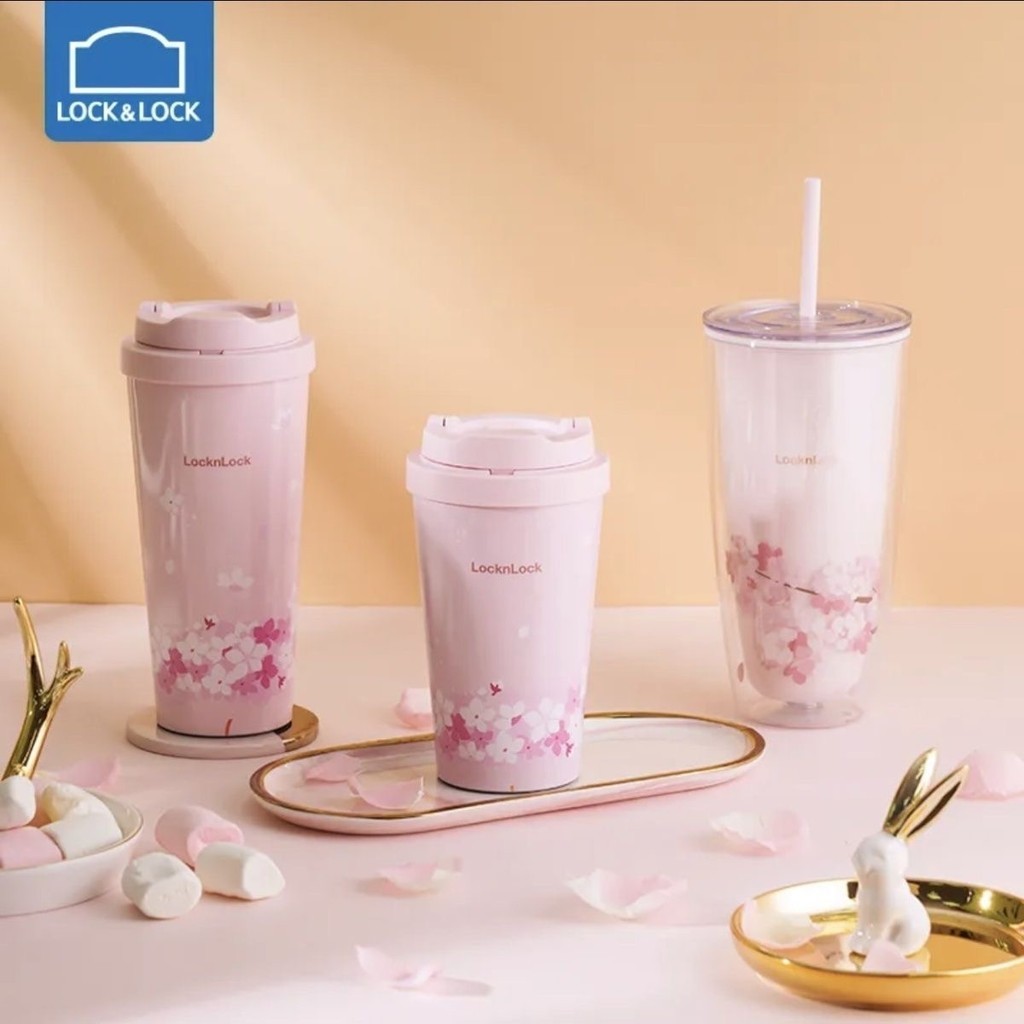 [คลังสินค้าพร้อม] Lock & LOCK Peach Blossom Thermos Cup 316 Stainless Steel Girl Heart Coffee ...
