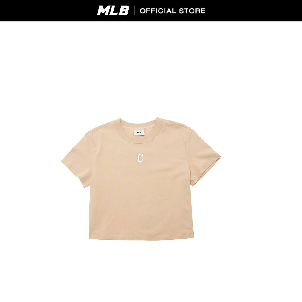 MLB เสื้อยืดทรงครอปผู้หญิง Basic Small Logo รุ่น 3FTSB0443 45BGL สีเบจ ...