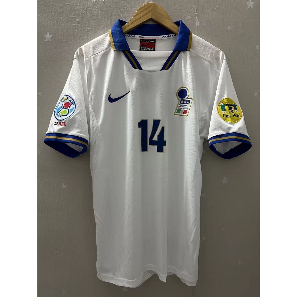 1996 Italy Away DEL PIERO MALDINI เสื้อฟุตบอลย้อนยุคคุณภาพสูงเสื้อยืด ...