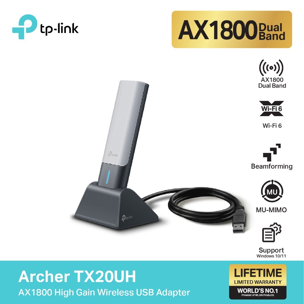 TP-Link Archer TX20UH ตัวรับสัญญาณ WiFi6 แบบ 2 คลื่นความถี่ AX1800 High ...