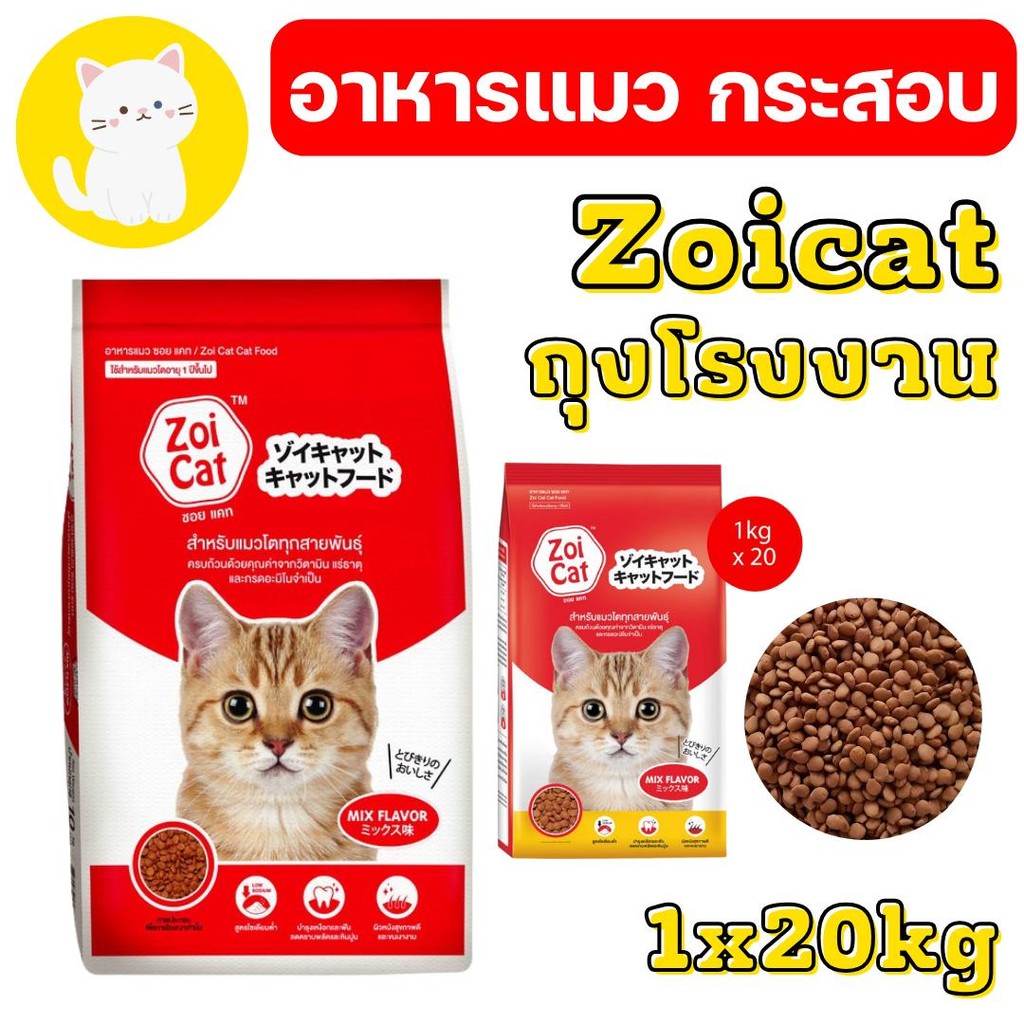 [กระสอบ 1*20กก] อาหารแมว ซอยแคท Zoi cat Zoicat ขนาด 20 กก | Shopee Thailand