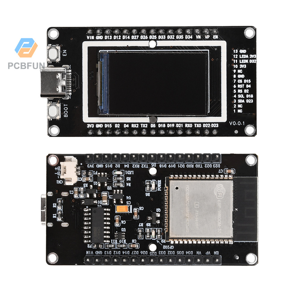 Pcbfun Esp32 1.4 นิ้วหน้าจอ Lcd Wifi บอร์ดพัฒนาบลูทูธออนบอร์ด Esp32-Wroom-32 โมดูล Type-C ...