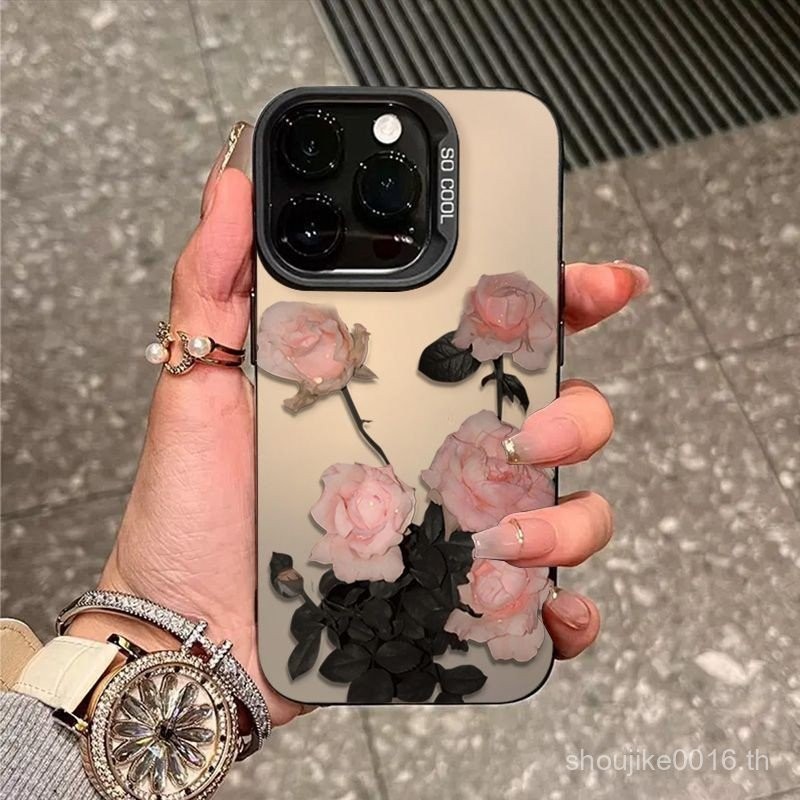 สินค้าใหม่ Apple 15PROMAX เคสมือถือ14PLUS พรีเมี่ยม13ดอกกุหลาบสีชมพู12 ...