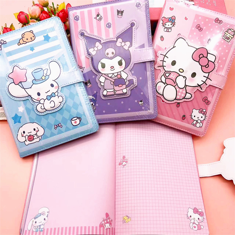 ญี่ปุ่นน่ารัก Kuromi Notebook Big-Eared Dog Melody 32K Magnetic ...