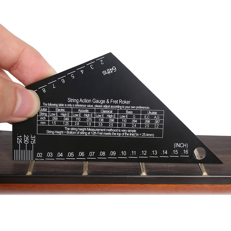 Stainless Steel Guitar Fret Leveling Ruler, Fingerboard Measuring Tool ...