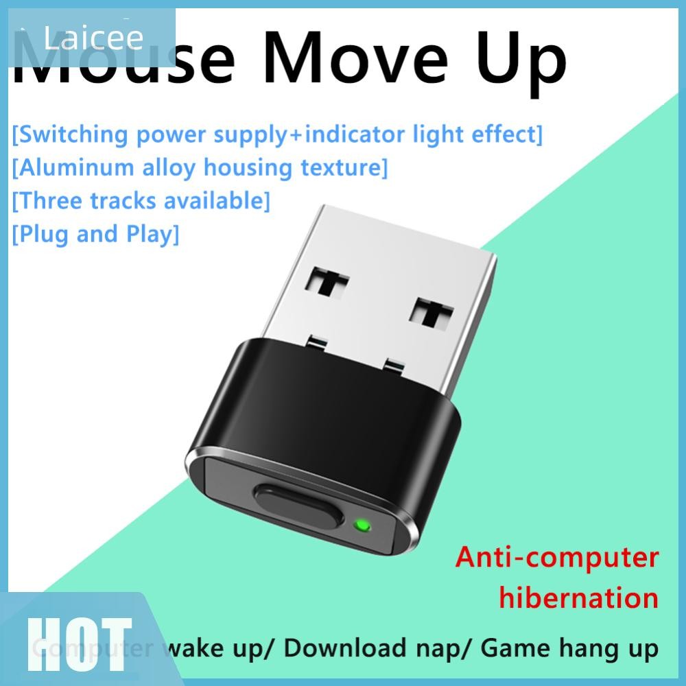 [Laicee.th] เมาส์ขนาดเล็ก Jiggger ปุ่มเปิด/ปิดเครื่องจําลองการเคลื่อนไหวเมาส์ USB สําหรับแล็ปท็ ...