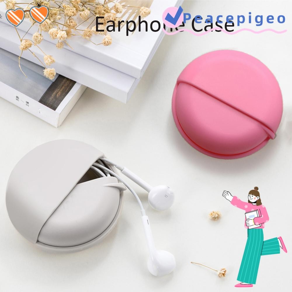 PEACEPIGEO หูฟังทรงกลมแข็งหมุนกระเป๋าเก็บกล่องสายข้อมูล | Shopee Thailand