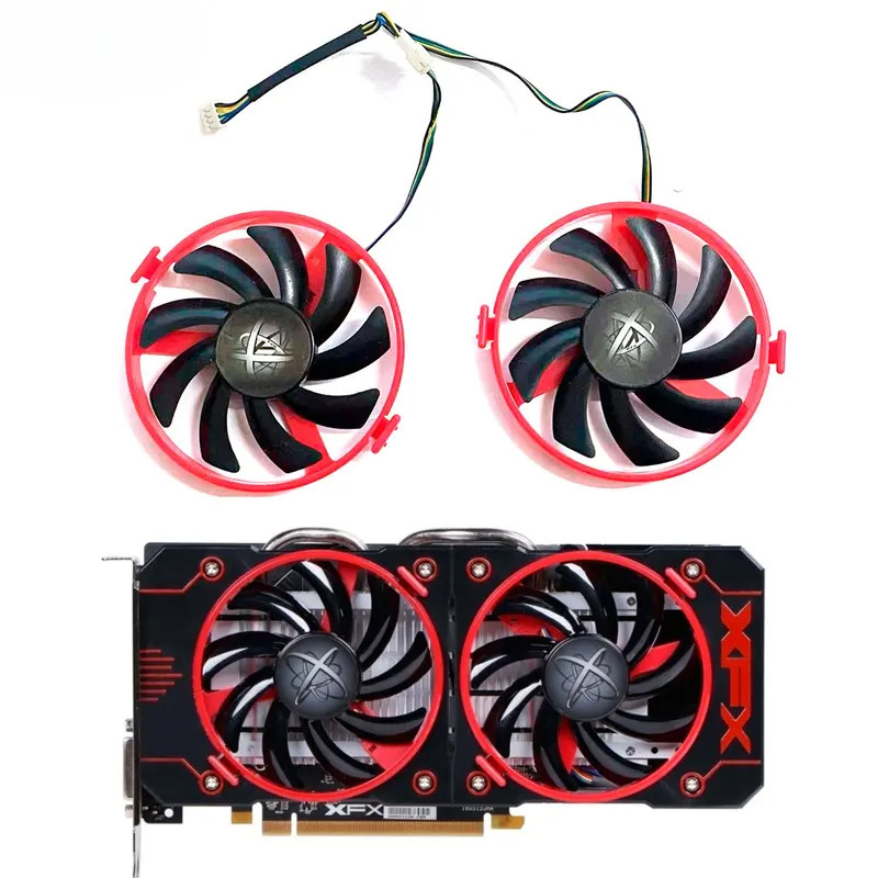 ใหม่ FDC10U12S9-C 4PIN RX460 GPU พัดลมสําหรับ XFX Radeon RX 460 dual ...