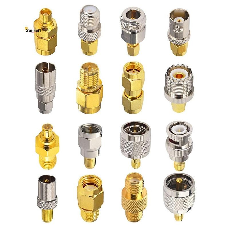 16 ประเภท SMA Connectors SMA อะแดปเตอร์ชุด SMA ถึง MCX/TV/F/BNC/UHF/RP ...