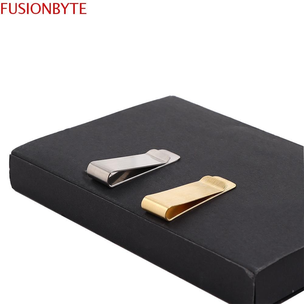 Fusionbyte คลิปเงิน Chic แฟชั่นผู้ถือโลหะเงิน 2 สีผู้ถือธนบัตรกระเป๋าสตางค์สีทอง | Shopee Thailand