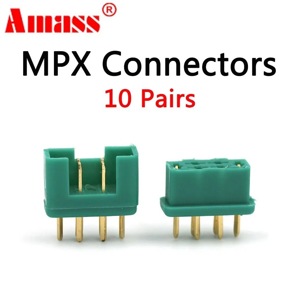 10 คู่ Amass MPX ชายหญิง 6-pin Plug Connector ชุบทองสําหรับ RC รุ่น ...