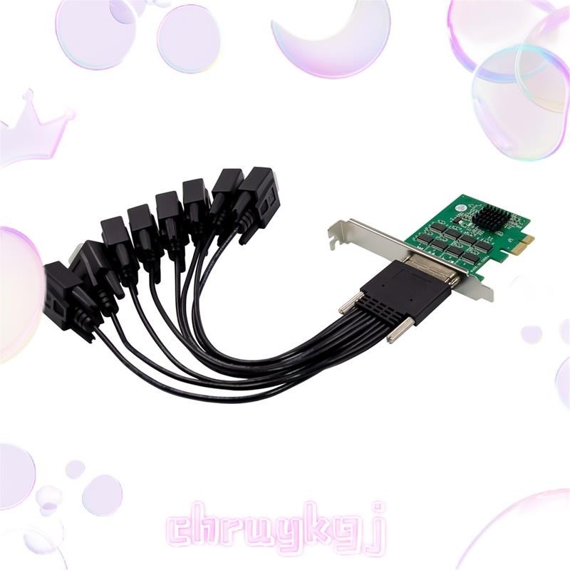 การ์ดขยาย ST338 PCIe X1 17V358 8S อุตสาหกรรม RS232 Multi-Serial I/O ...