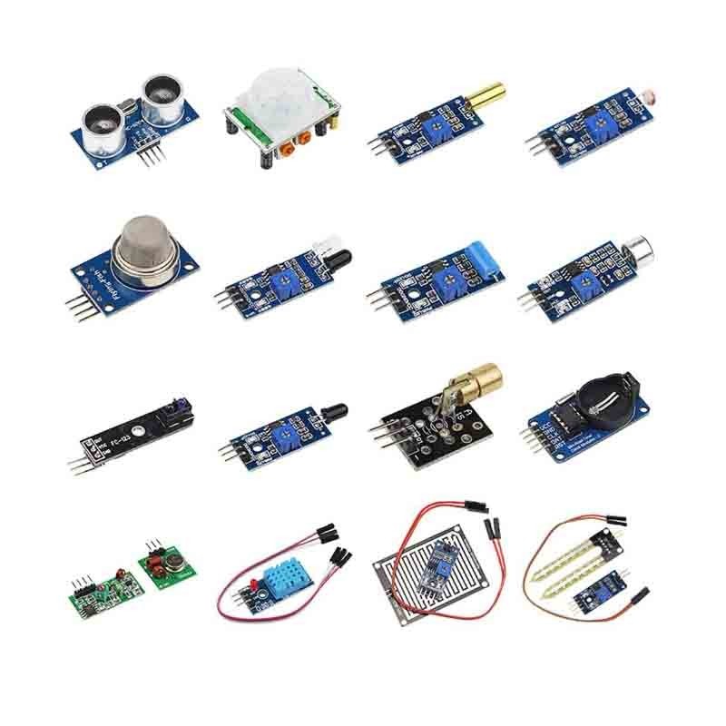 Raspberry Pi Ultrasonic 16 Sensor Kit โมดูลบอร์ด MQ-2 อุณหภูมิและ ...
