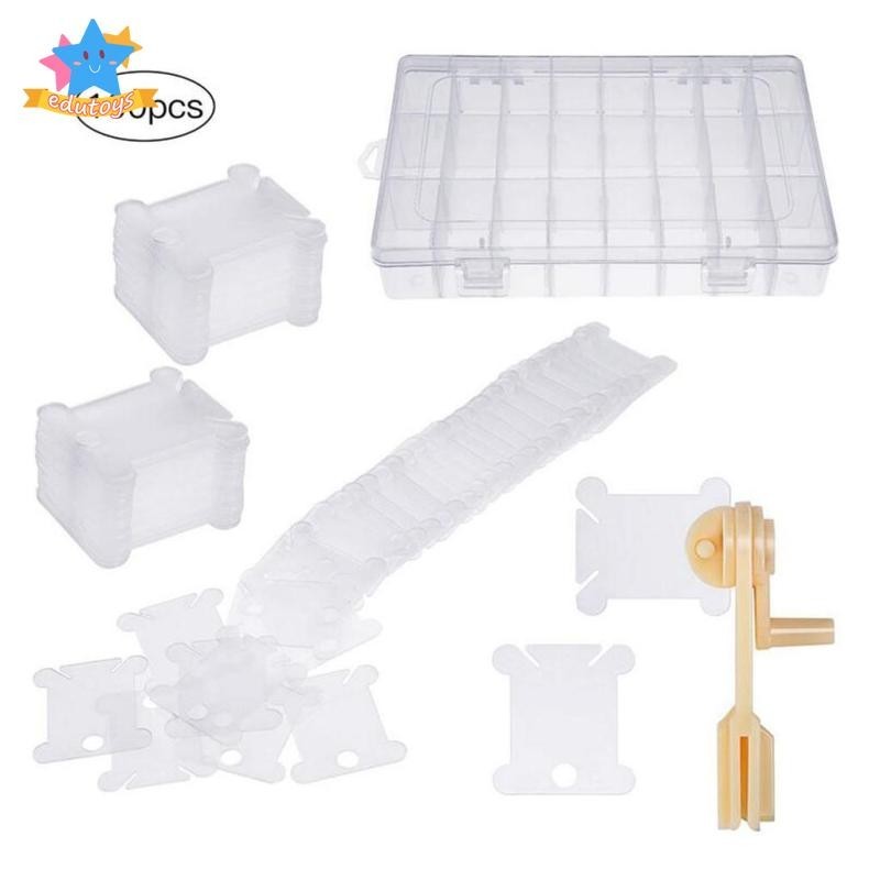 [Edstars] Floss Bobbin Winder + 100 ชิ้น Thread Winding Card Organizer ...