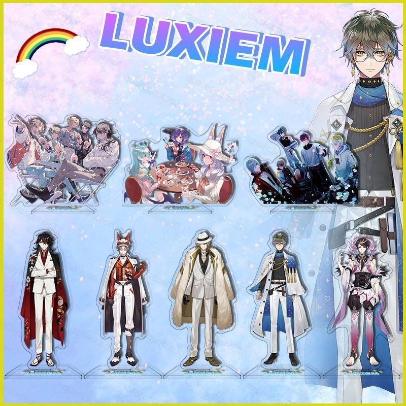 Sq3 LUXIEM รูปของเล่นอะนิเมะ NIJISANJI Vtuber Mysta Ike Luca Vox Shu แผ่นผู้ถือคอลเลกชันของขวัญ ...