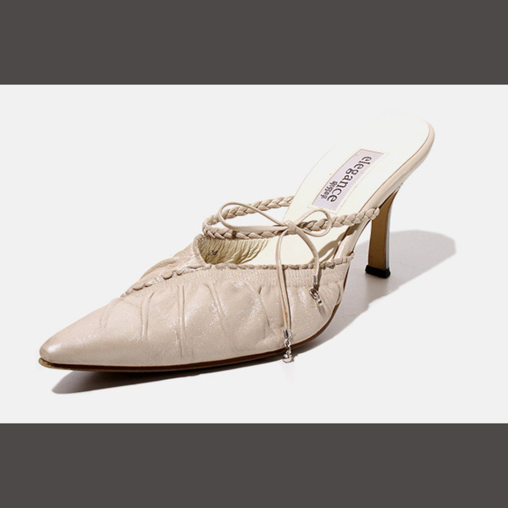 24cm Elegance Himiko Leather Ribbon Pointed Toe Mules Direct from Japan ...