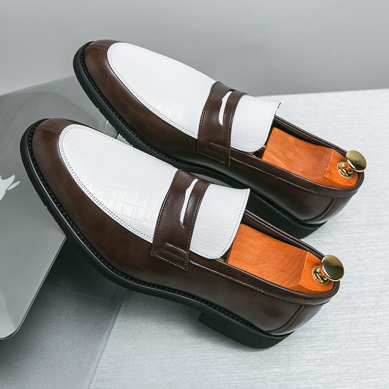 Mens Classic Leather Dress Shoes, Fashion Slip-on Penny Loafer Party ...