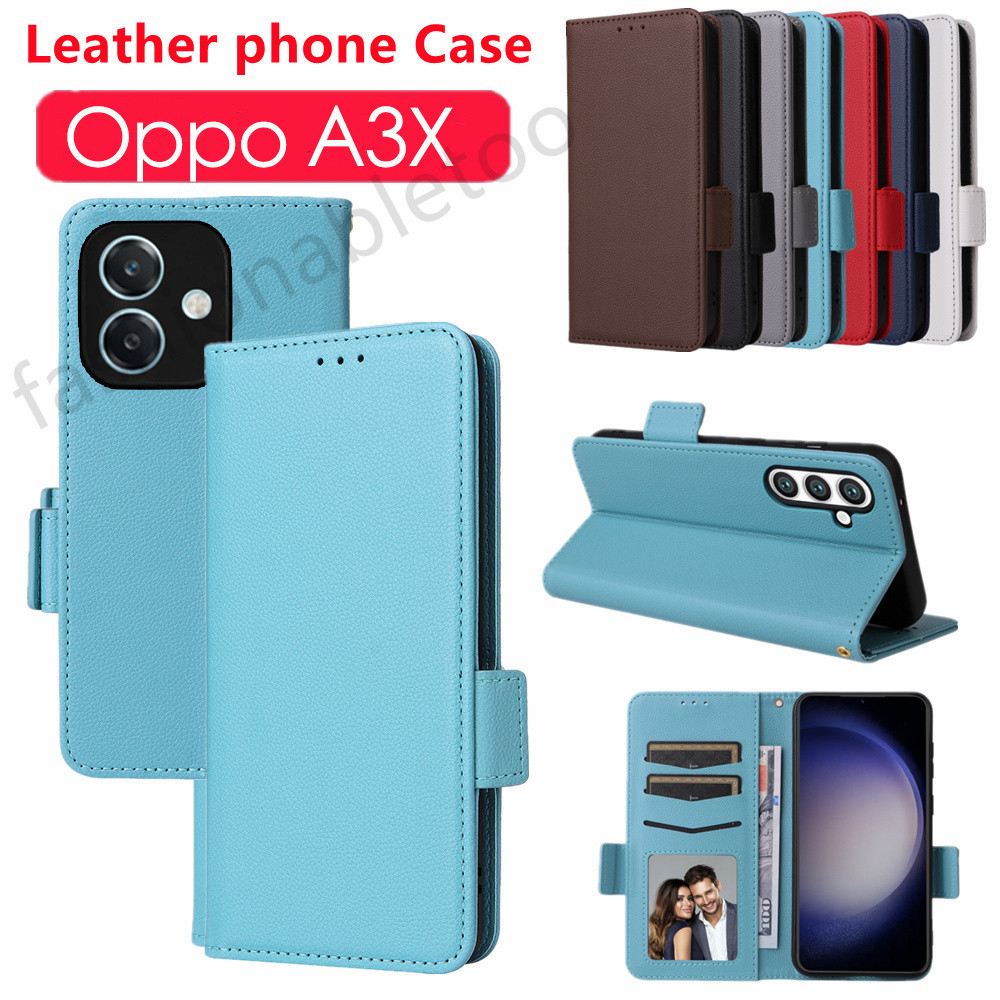 Flip หนังสําหรับ Oppo A3X 3X A3 X A3 pro A3pro OppoA3X OppoA3pro วงเล็บ ...