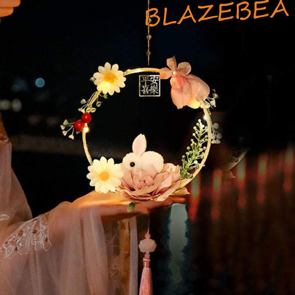 Blazebea โคมไฟกลางฤดูใบไม้ร่วง DIY วัสดุ, ย้อนยุคพร้อมไฟ LED โคมไฟสไตล์จีน, Hanfu โคมไฟกระต่าย ...