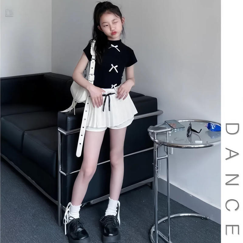 [KeDaYa] พร้อมส่ง ชุดเกาหลีสไตล์ Y2K ชุดซัมเมอร์สำหรับสาวน้อย ท็อปโบว์ ...