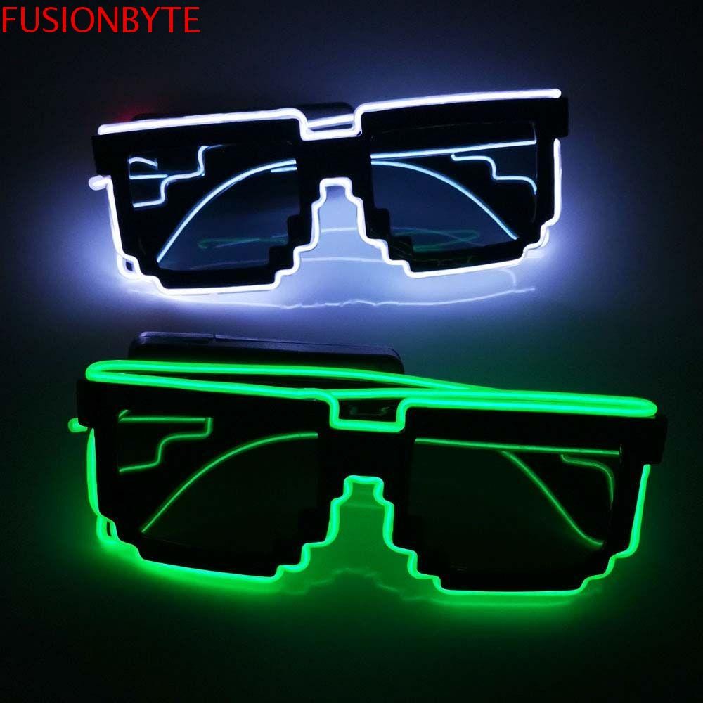 Fusionbyte LED Luminous แว่นตา Illuminated EL ลวด 8 บิต Masquerade Party Props คอสเพลย์ตกแต่งฮา ...