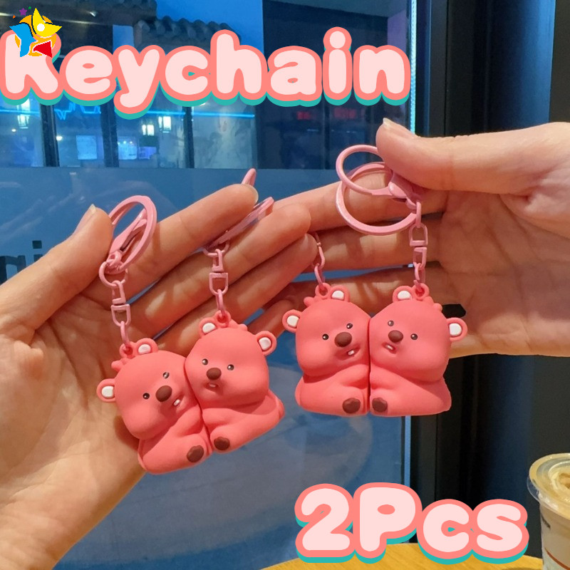 น่ารักการ์ตูน Loopy คู่พวงกุญแจแม่เหล็กนักเรียนกระเป๋าเป้สะพายหลังหวาน ...