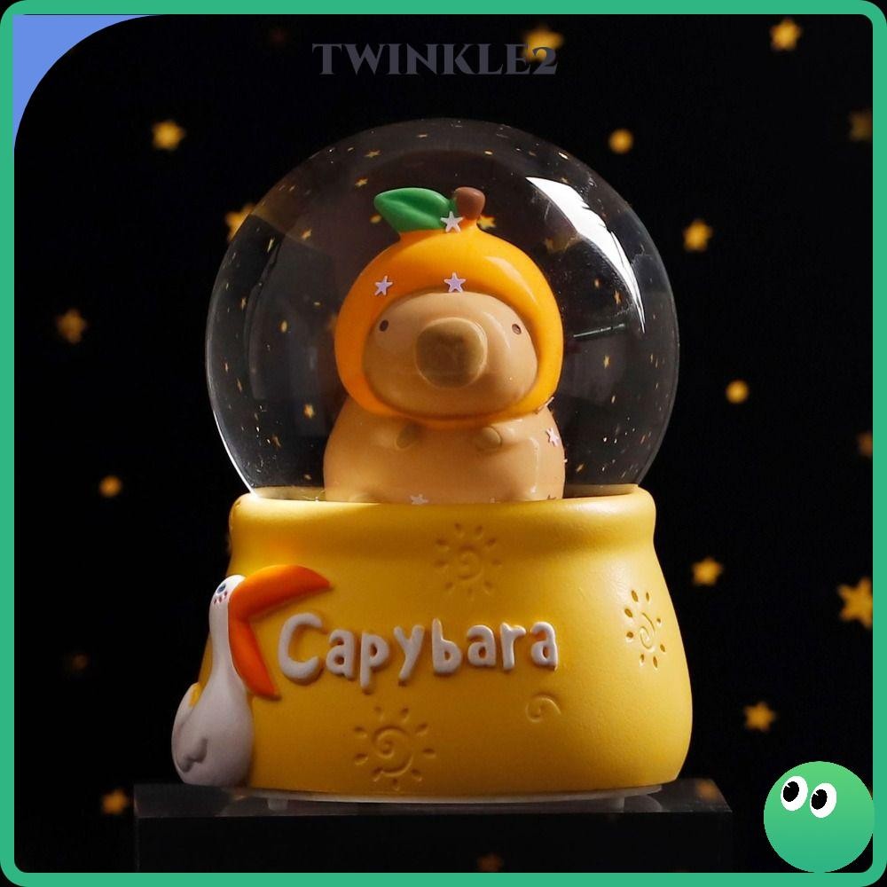 Twinkle ลูกบอลคริสตัลการ์ตูน, เครื่องประดับตุ๊กตาไฟไฟฟ้า Capybara, Dark และ Cute Sequins เรซิ่น ...