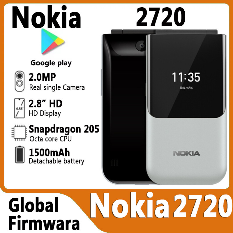 Nokia 2720Phone 4g CPU Qualcomm Snapdragon 205 ความจุแบตเตอรี่ 1500mAh ...
