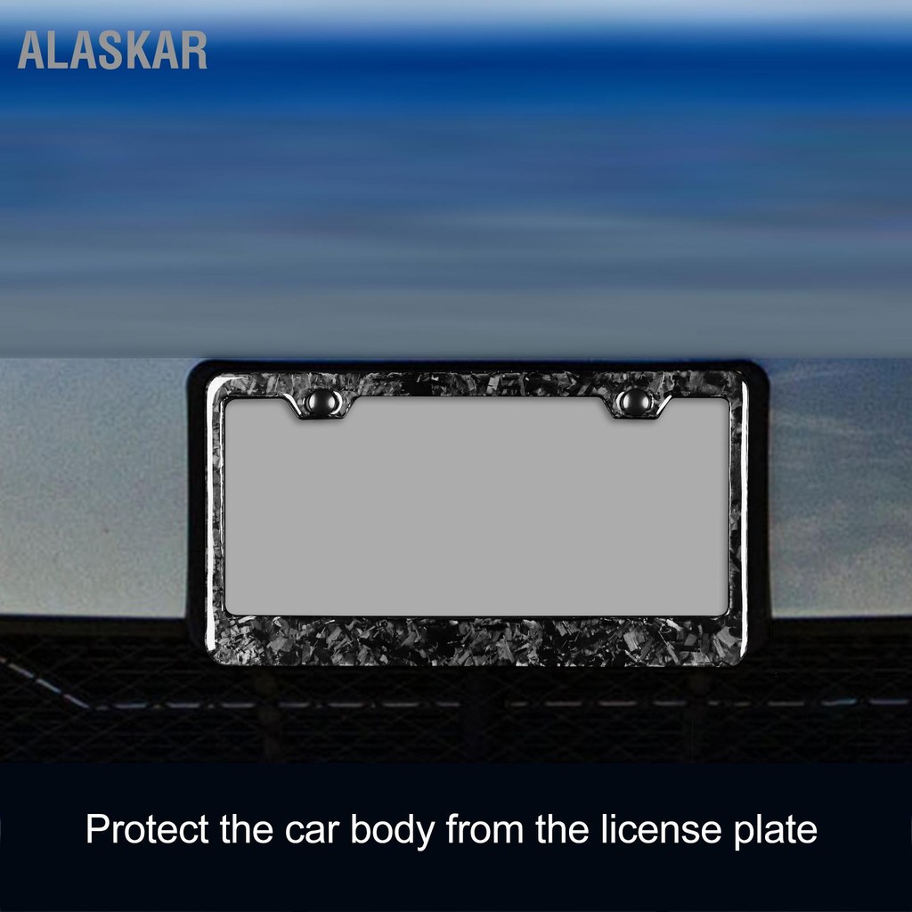 ALASKAR กรอบป้ายทะเบียน Bright Forged Carbon Fiber Style Smooth Clear ...