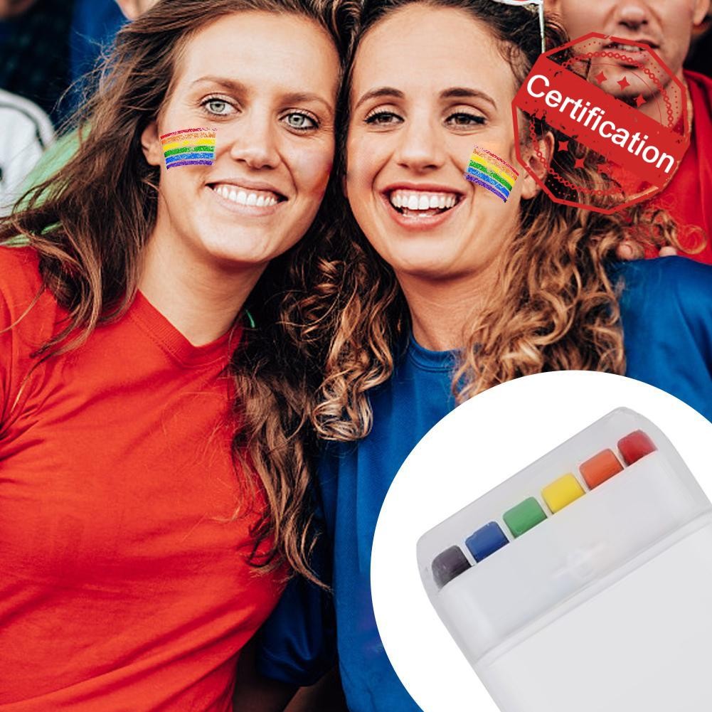 Rainbow Face Paint Pen Carnival Party Face Paint Fan Graffiti Crayon ...