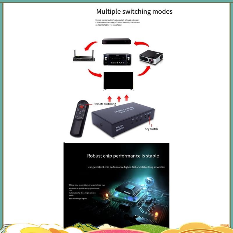 Super Optical Switcher 2 Way Spdif Toslink Optical Digital Audio ...