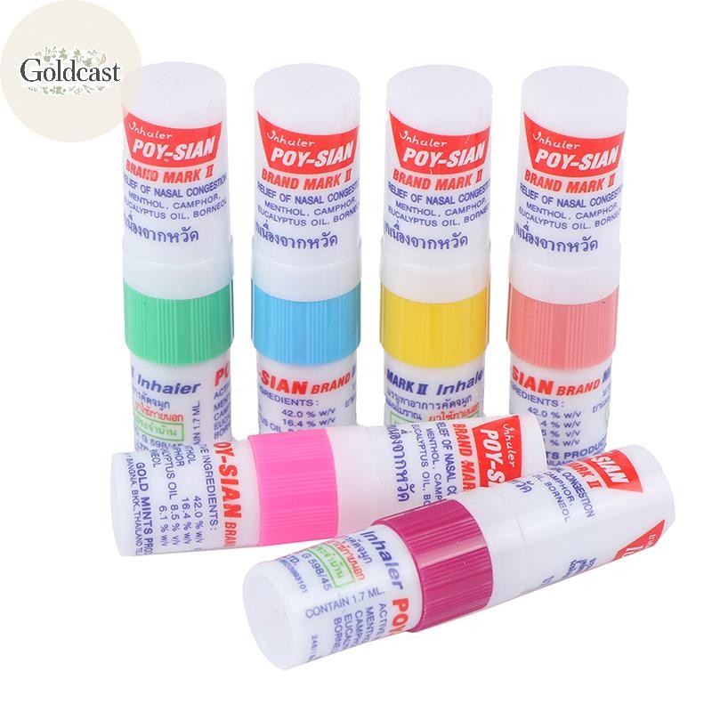 GOLD 6 ชิ้น Nasal Inhaler Cure เย็นและคัดจมูก Stay Up Refreshing บรรเทา ...