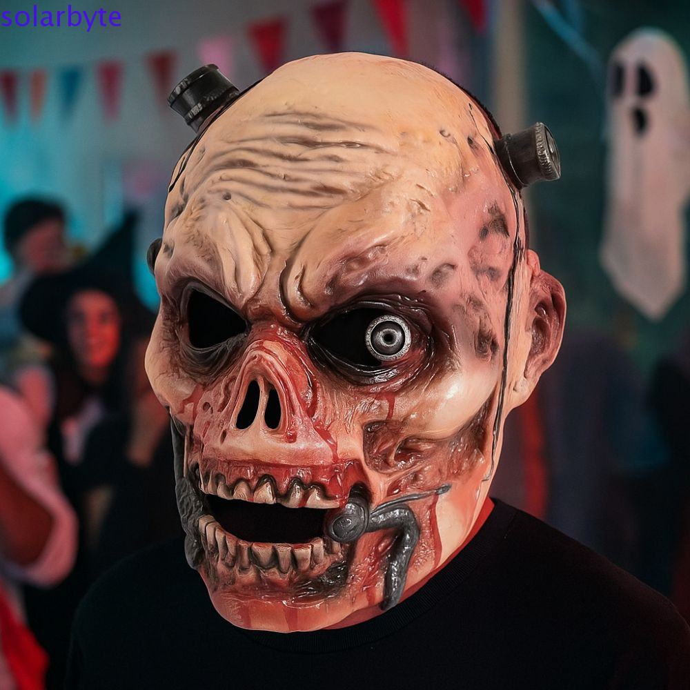 SOLARBYTE หน้ากากซอมบี้น่ากลัว, หน้ากากผีฮาโลวีนสเตอริโอ 3 มิติที่สมจริง, อุปกรณ์เสริมเครื่อง ...