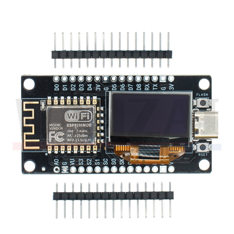 NodeMCU ESP8266 บอร์ดพัฒนา 0.96 นิ้วจอแสดงผล OLED CH340G ESP-12F WiFi โมดูล TYPE-C USB สําหรับ ...