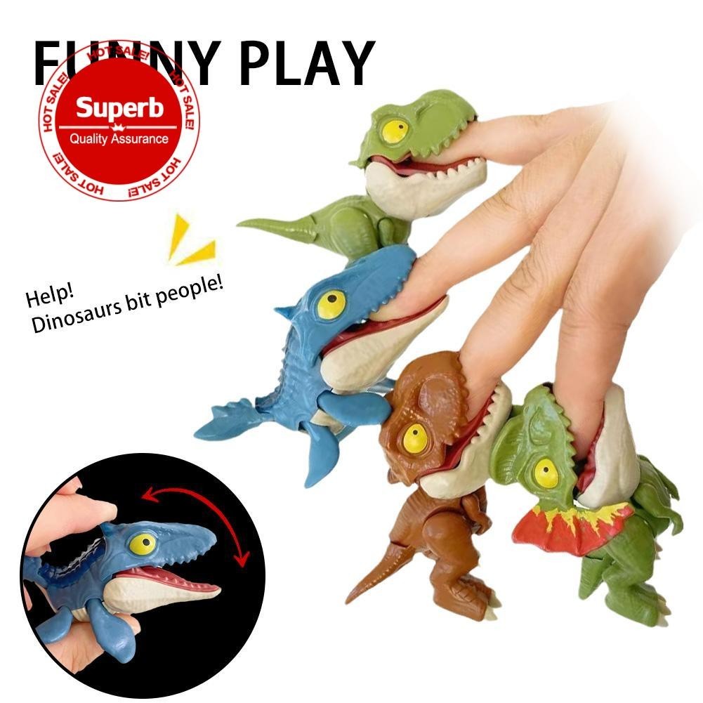 พร้อมสต็อกCute Bite Finger ไดโนเสาร์น้อยน่ารัก Tyrannosaurus Creative ...