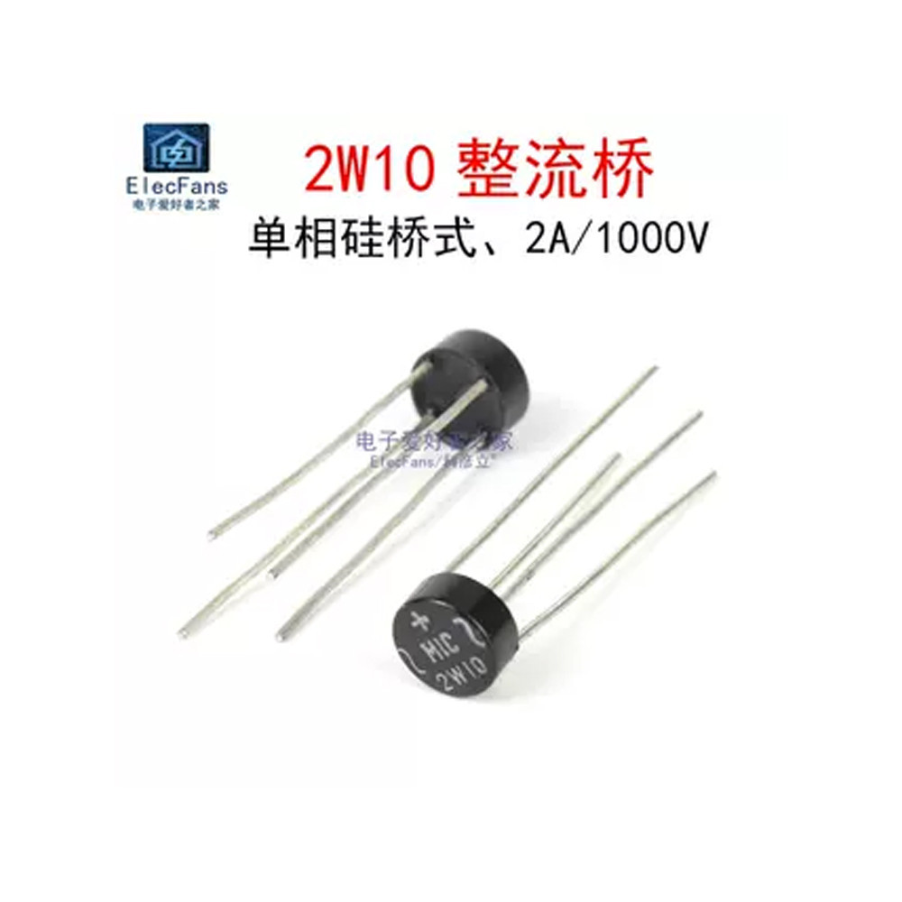 ((5 ชิ้น) 2W10 2A/1,000V ซิลิคอนสะพานสไตล์วงจรเรียงกระแสสะพานซ้อนเฟส ...