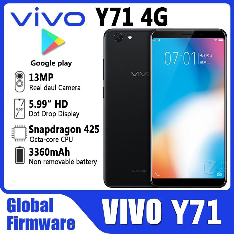 Vivo Y71 สมาร์ทโฟน Global เฟิร์มแวร์ Android 4G ปลดล็อค 5.99 นิ้ว 3360mAh 4GB RAM 32GB ROM ทุกสี ...