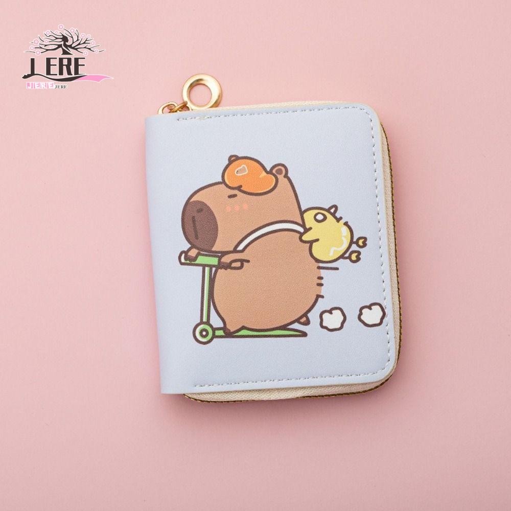 Jeremy1 Capybara Pu กระเป๋าใส่เหรียญ, กระเป๋าซิปใส่บัตร Capybara คลัทช์, สไตล์เกาหลีขนาดเล็ก ...