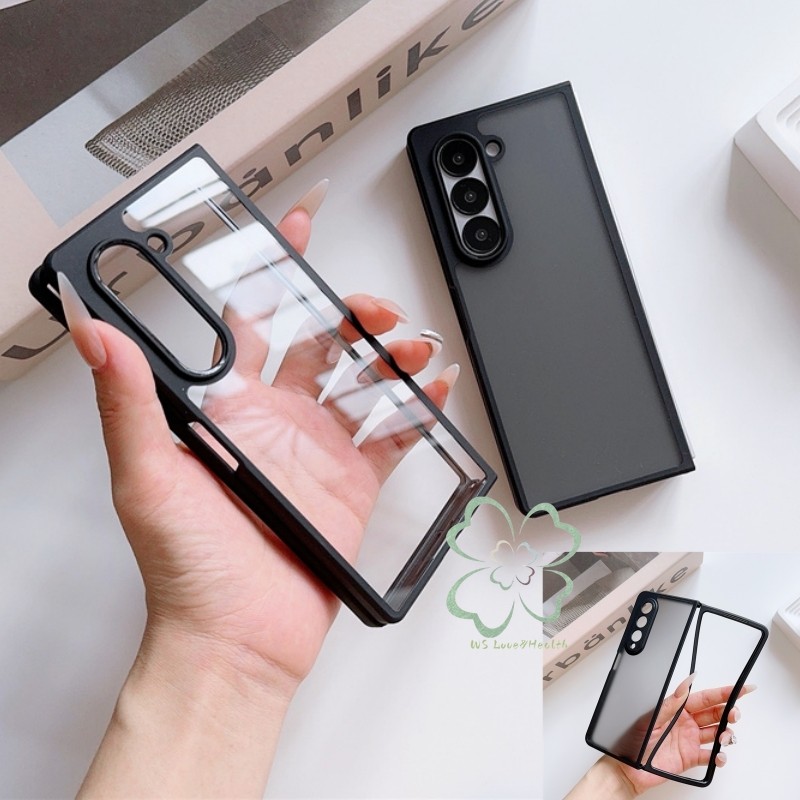 Slim Transparent Matte Black Folding Case Samsung Galaxy Z Fold 6 Z ...
