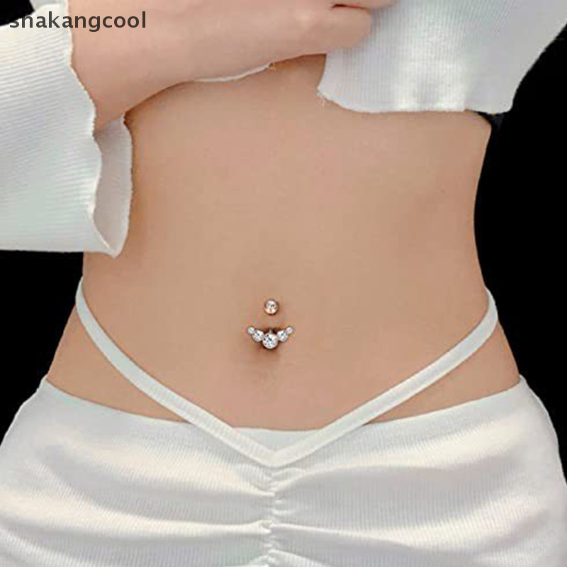 Sgl คริสตัล Belly ปุ่มแหวนสะดือแหวน Zircon Dangle Body Belly Barbell เครื่องประดับ Belly ปุ่ม ...
