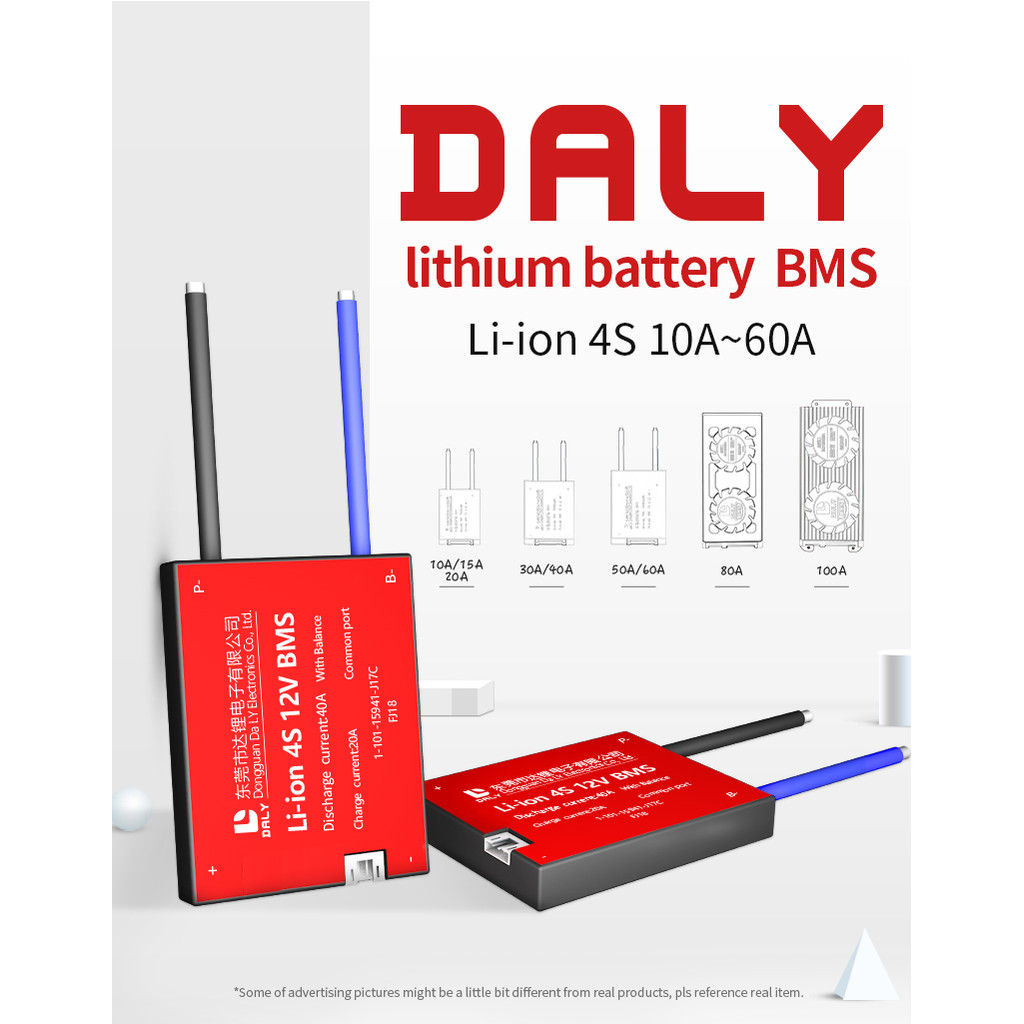 BMS ผลิตโดย Daly Lifepo4 BMS 12V 24V 36V 48V 20a 60a 100a 4S เข้ากันได้กับ W/32650 3.2V ...