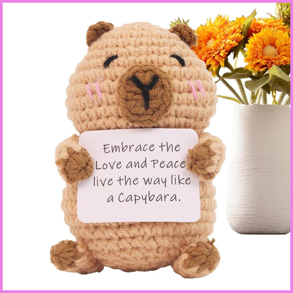 Emotional Support Capybara ถัก Capybara ตุ๊กตา Cheer Up Capybara ถัก ...