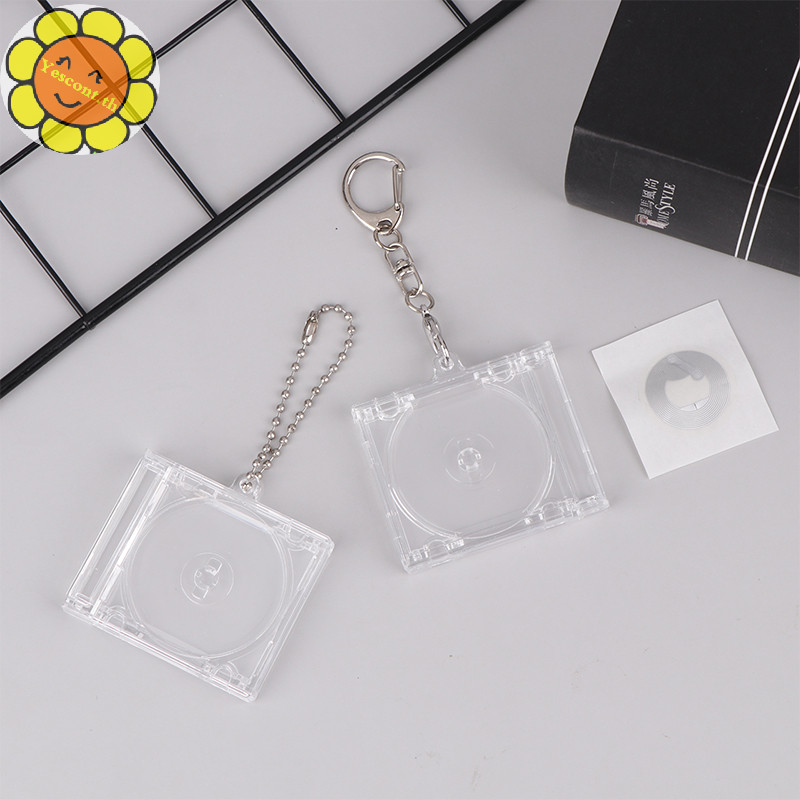 Yescont 1 PCS อัลบั้มเปล่า Mini CD Case Key Chain สําหรับ DIY กระเป๋า ...