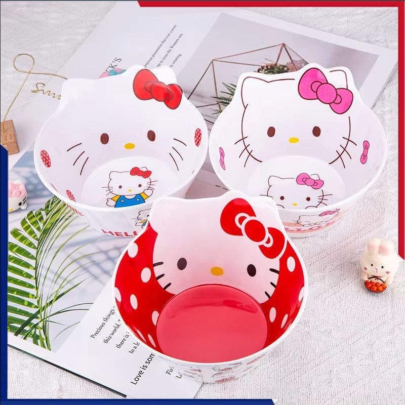 Sanrio Hello Kitty Bowl การ์ตูน Pikachu เครื่องใช้บนโต๊ะอาหารสําหรับ ...